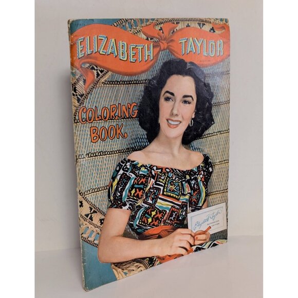 Other | Vintage Elizabeth Taylor Big Coloring Book 195 Large Vtg 50s ...